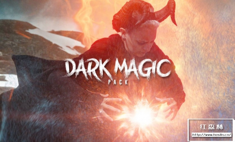【4K视频素材】227个黑暗魔法科幻能量冲击碰撞恶龙火焰法术打斗传送门烟雾特效合成素材 Dark Magic Pack-红森林